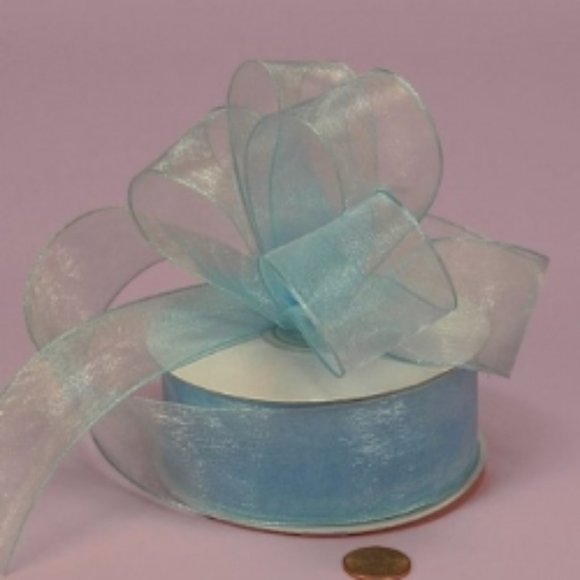 Other | 1 Inch X 1 Yards Wired Sheer Light Blue Ribbon | Poshmark